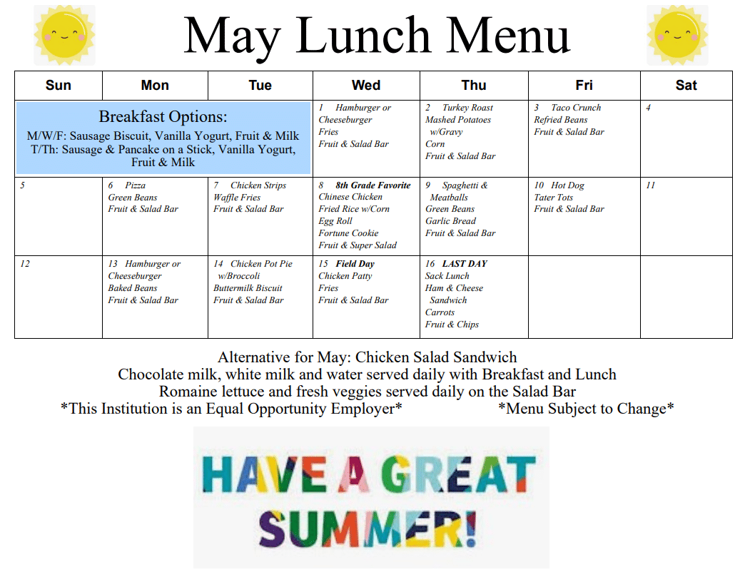 Menu/Activities Calendar | Immaculate Conception (Jefferson City)